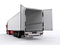 Truck with open trailer stock photo. Image of automobile - 40145222