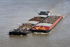 Barge Ship Loaded With Scrap Metal Stock Photo - Image of junk, barge ...