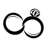 Connected wedding rings stock illustration. Illustration of shine - 3494819