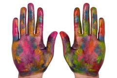 Two colorful hands stock illustration. Illustration of invitation ...