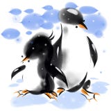 Two penguins in snow stock photo. Image of animal, gentoo - 11320802