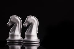 Two Chess Horse With Reflection Stock Photo - Image of piece, focus ...