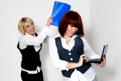 Businessmen Fighting In The Office Stock Photo - Image of kicking ...