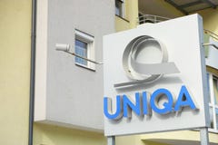 Uniqa Insurance Logo On Their Main Office In New Belgrade. Uniqa Group ...