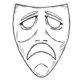 Mask of sorrow drawing stock illustration. Illustration of artistic ...