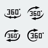 360 Degrees View Vector Icons Set. Virtual Reality Icons. Isolated ...