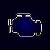 Check Engine Icon. Warning Dashboard Signs. Vector Illustration ...
