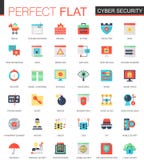 Set Of Data Security And Password Flat Vector Icons Stock Photo - Image ...