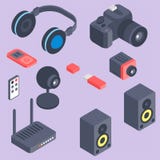 Isometric Computer Set Vector Illustration Stock Vector - Illustration ...