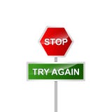 Stop Try Again Road Sign Illustration Stock Illustration - Illustration ...