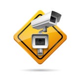 Video surveillance sign stock illustration. Illustration of monitoring ...