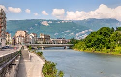 Isere River View In Grenoble France Stock Image - Image: 1409481