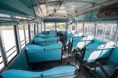 Interior Of An Old School Bus Stock Photo - Image: 17769322