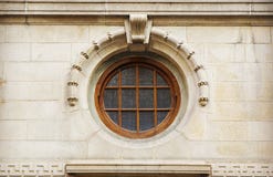Round Window Decorated With Rosette Stock Photo - Image: 58675894