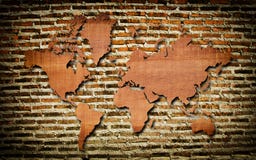 Map Of The World - Wood Texture #2 Isomorphic Illustration 169417816 ...