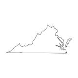Virginia Va State Map Usa. Black Silhouette And Outline Isolated Maps ...