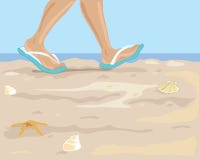 Feet Walking Beach Stock Illustrations – 49 Feet Walking Beach Stock ...