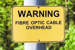 Fiber optic warning sign stock image. Image of cable - 27823467