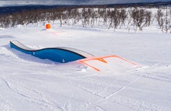 Snowboarding jump ramp stock image. Image of drop, ramps - 33801757