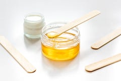 Depilation with wax stock illustration. Illustration of pretty - 9177304