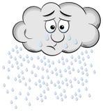 Crying cartoon rain cloud stock vector. Illustration of cloud - 71907258