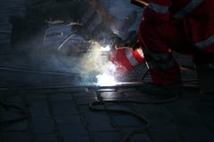 Man welding stock image. Image of labor, prefabricate - 5509577