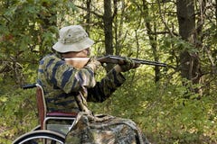 Disabled hunter stock image. Image of arrows, forest - 10889019
