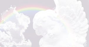Angel with divine rainbow stock image. Image of faith - 10816695