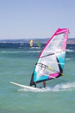 Windsurfer In Ocean And Wild Shark Underwater Stock Photography - Image ...