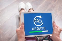 Update on Tablet stock image. Image of device, bulb - 101258743