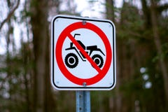 No ATV Allowed Sign stock image. Image of wheeler, park - 15163745