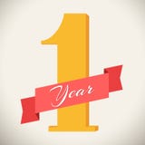 1 Year Anniversary Logo, 1st Anniversary Icon Label, One Year Birthday ...