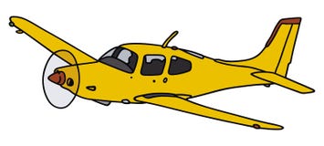 Cartoon yellow airplane stock illustration. Illustration of airplane ...