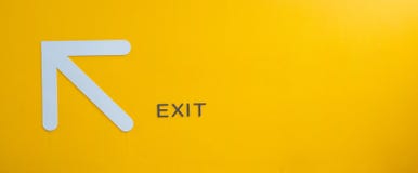 Yellow emergency exit sign stock image. Image of depart - 17120417