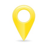 Yellow Map Pointer Icon With Shopping Cart Stock Vector - Illustration ...