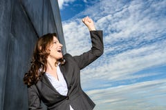 Woman in victory pose stock image. Image of raised, achievement - 2927555