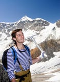 Excited Mountain Climber #1 Stock Image - Image of conquest, male: 1328039