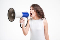 Brunette Woman Hollering Royalty Free Stock Images - Image: 467019