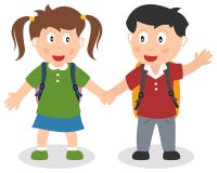 Zwei Kinder, Die Hände Anhalten Vektor Abbildung - Illustration von ...