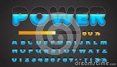 Battery Charge Icon Style Font Design, Alphabet Letters And Numbers ...