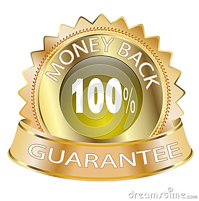 100 MONEY BACK GUARANTEE, PINK and GREEN COLORS ICON LABELS ...