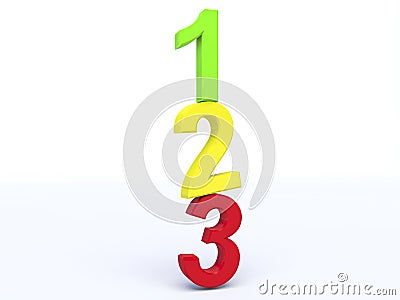 123 In 3d Royalty Free Stock Photography - Image: 12581947