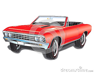 1967 Chevelle SS Drawing Cartoon Vector | CartoonDealer.com #22145485