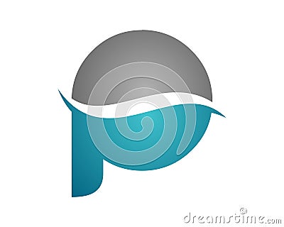 1p Letter Swoosh Flow Logo Template Cartoon Vector | CartoonDealer.com ...