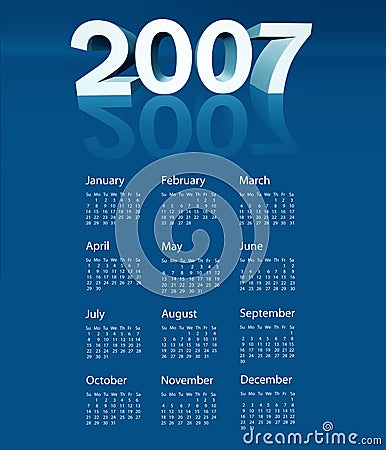 2007 Calendar Royalty Free Stock Photo - Image: 1618985
