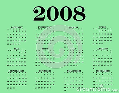 2008 Calendar Royalty Free Stock Photo - Image: 3994385
