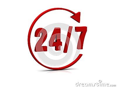 24/7 Symbol Royalty Free Stock Photo - Image: 14240865
