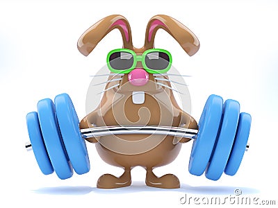 3d Bunny Weightlifter Royalty Free Stock Image - Image: 38453696