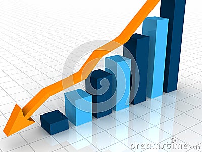 3D Business Decline Graph Stock Illustration | CartoonDealer.com #6508870