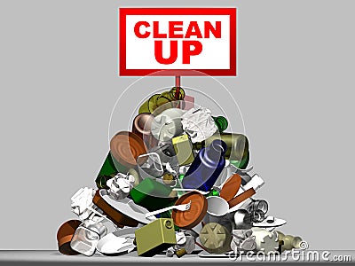 3D Clean Up Sign Stock Image | CartoonDealer.com #22467805
